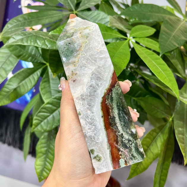 red moss agate tower – YummyCrystal